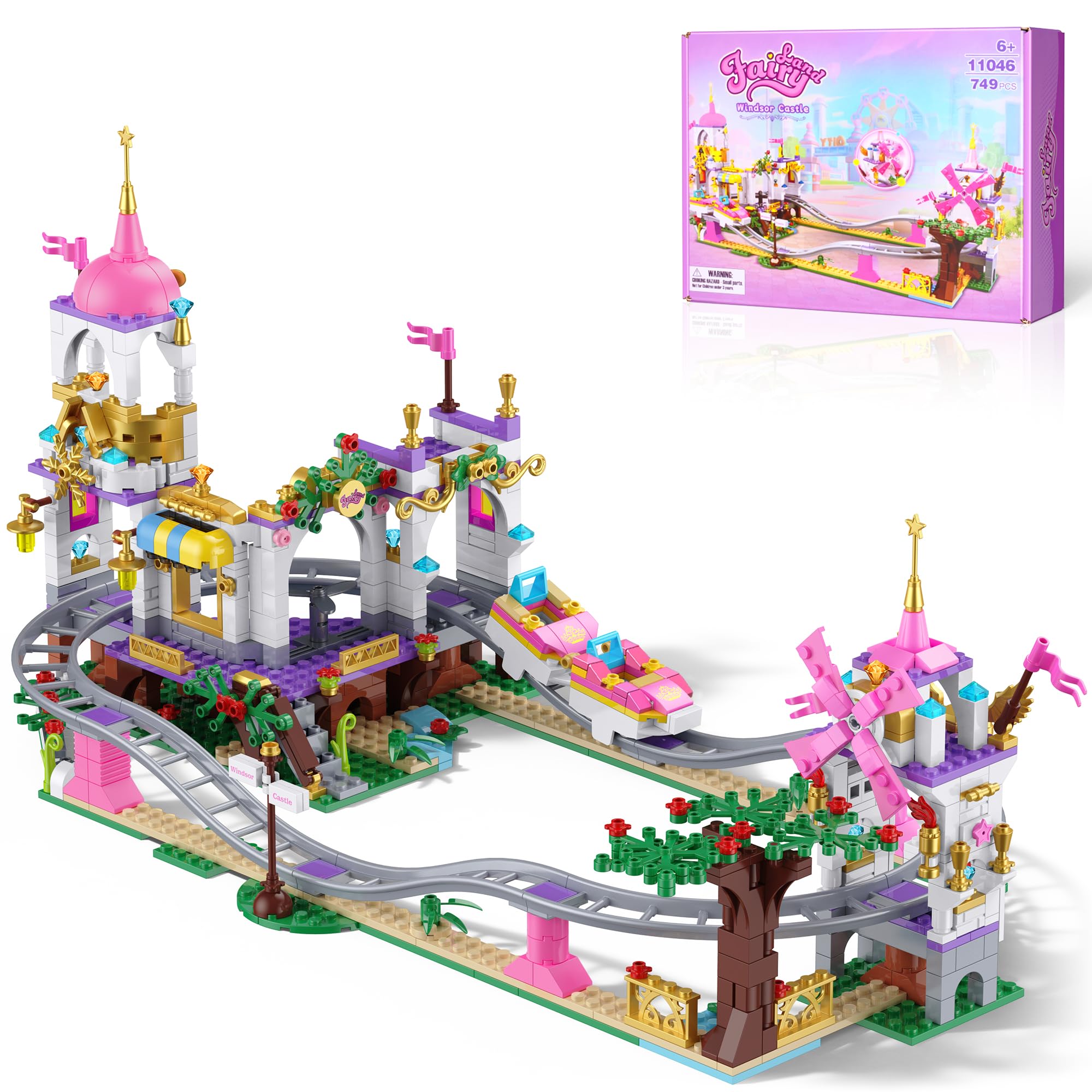 HIEMAO Castle Roller Coaster Building Set – STEM Amusement Park Kit fo ...